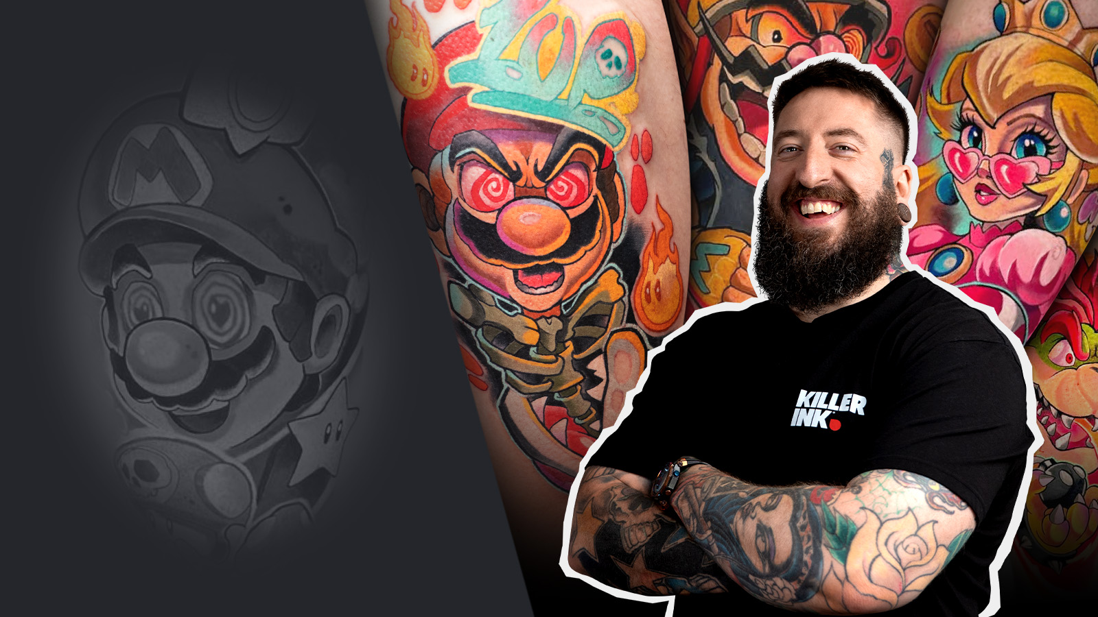 Hoe je een horror-stijl Mario kunt tatoeëren met Gazz Tattoos! - Killer Ink Tattoo